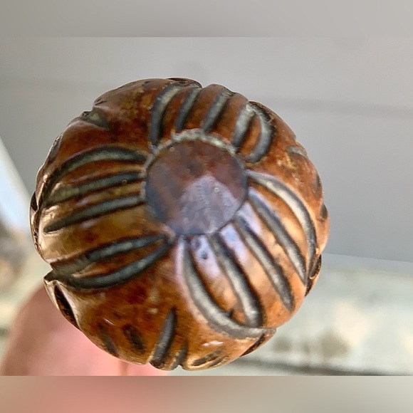 Art | Antique Artisan Hand Crafted Chestnut Ball Pommel Walnut Walking ...